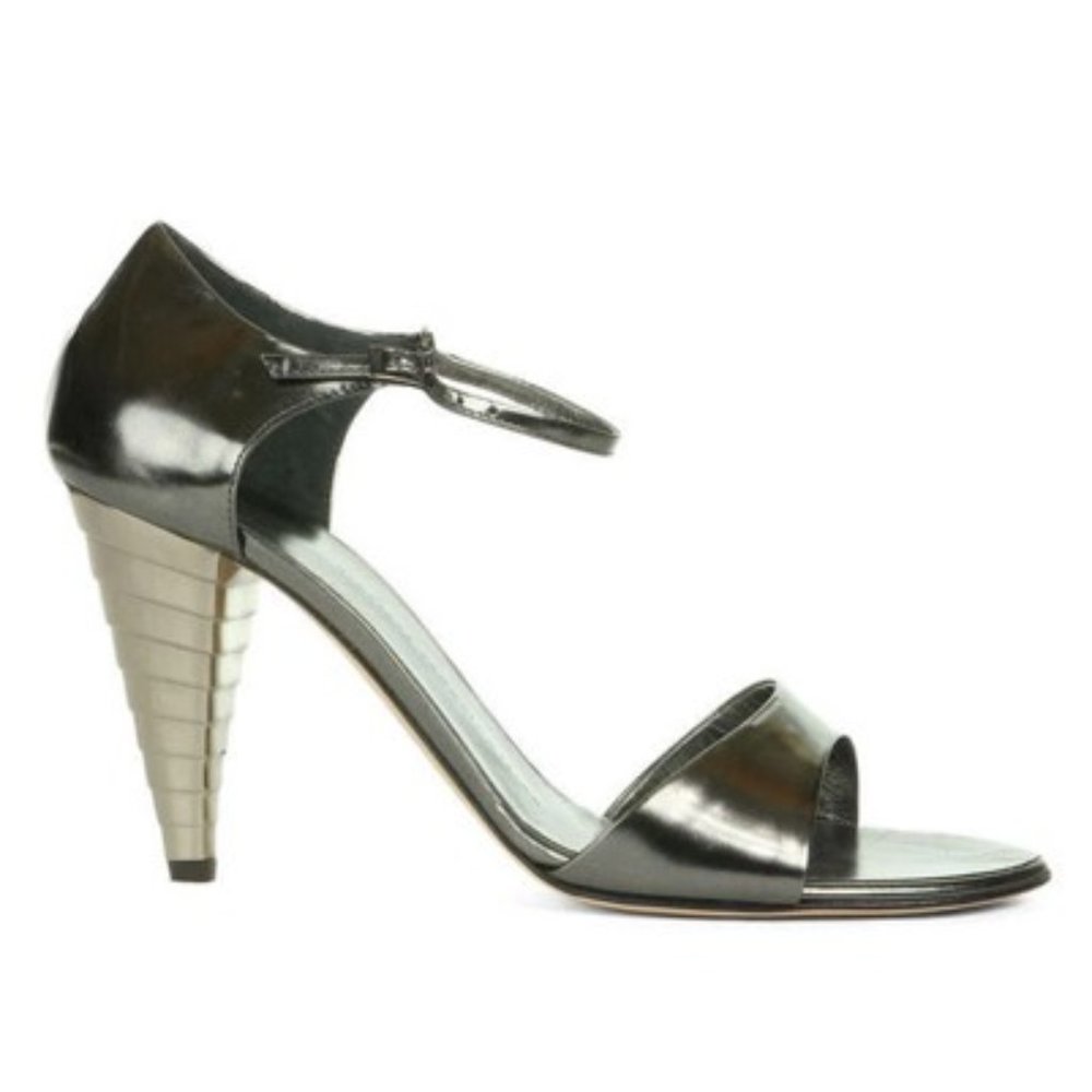 Giuseppe Zanotti Pewter Architectural Heels - Gem